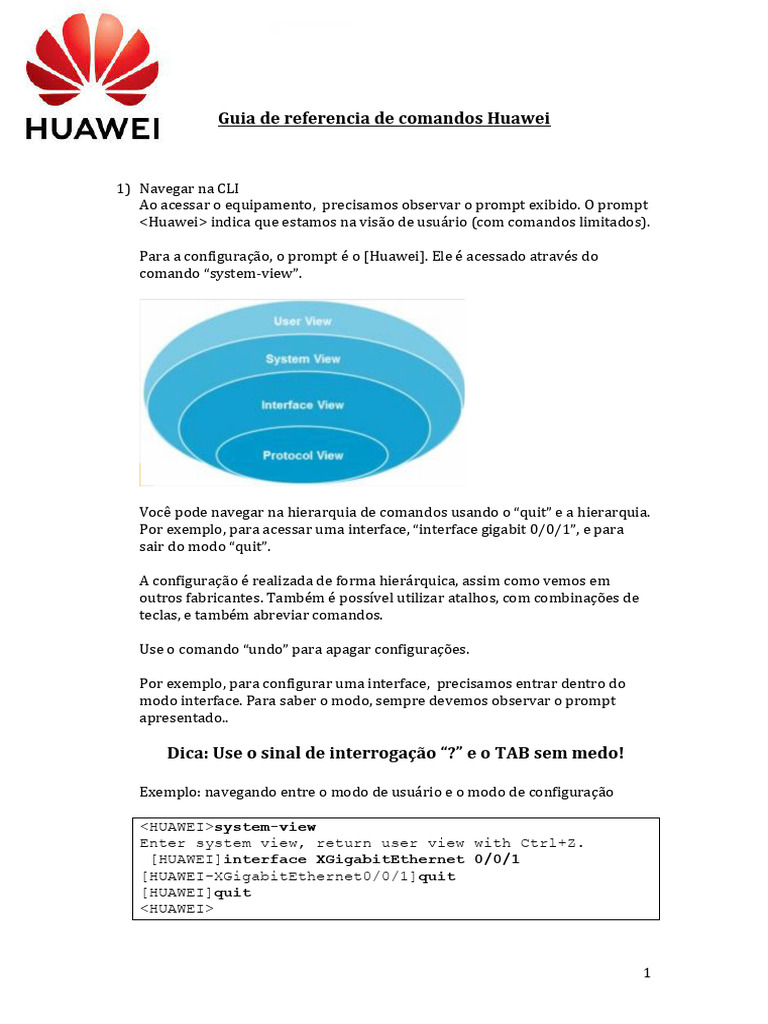 Guia de Referencia de Comandos Huawei Treinamento MPLS 1 | PDF