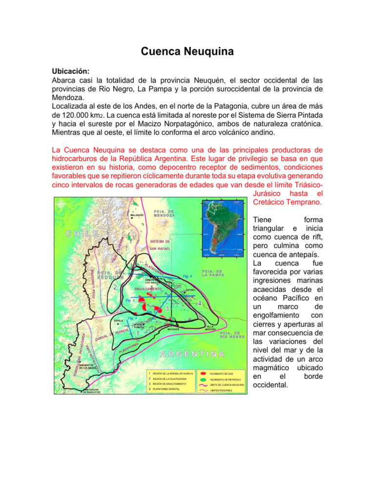 Cuenca Neuquina: Geología y Recursos | PDF | Roca clástica | Sedimentología