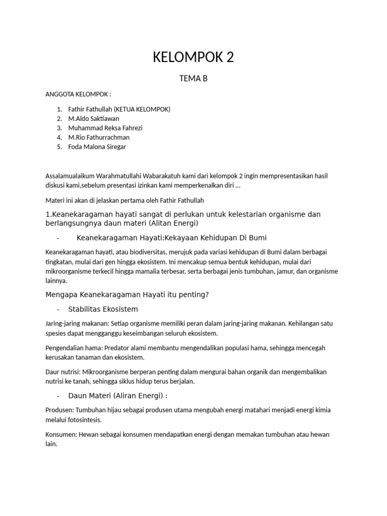 Kelompok 2 Biologi | PDF