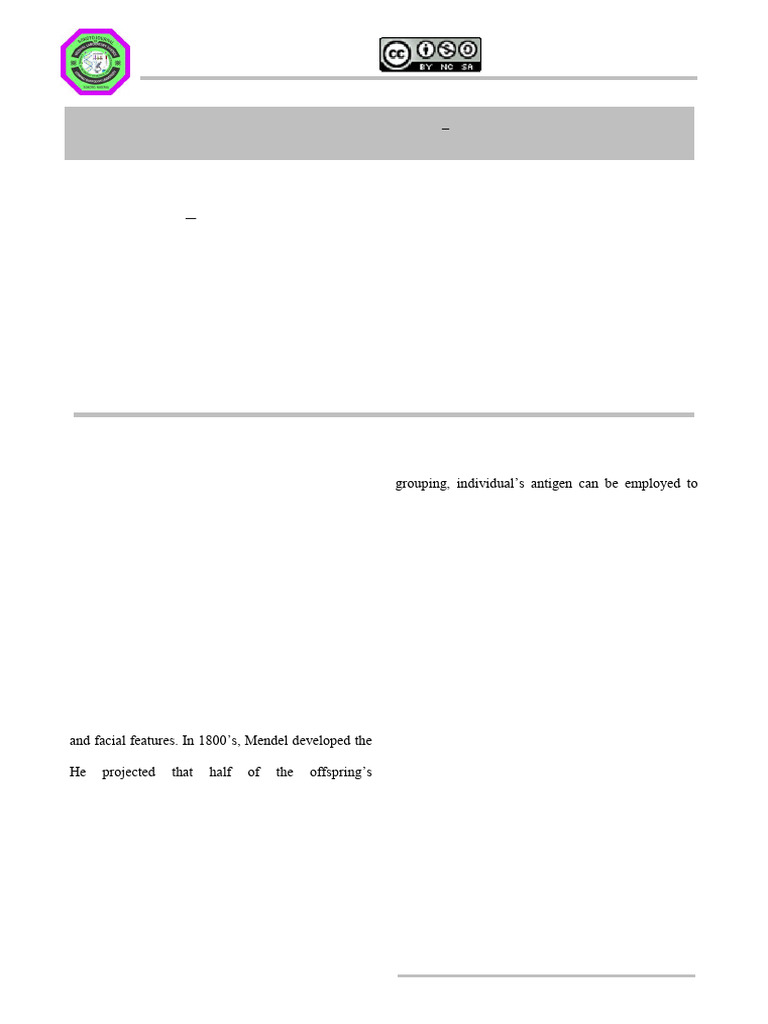 Serological Blood Grouping Reveals Genotypes and Family Relationship A ...