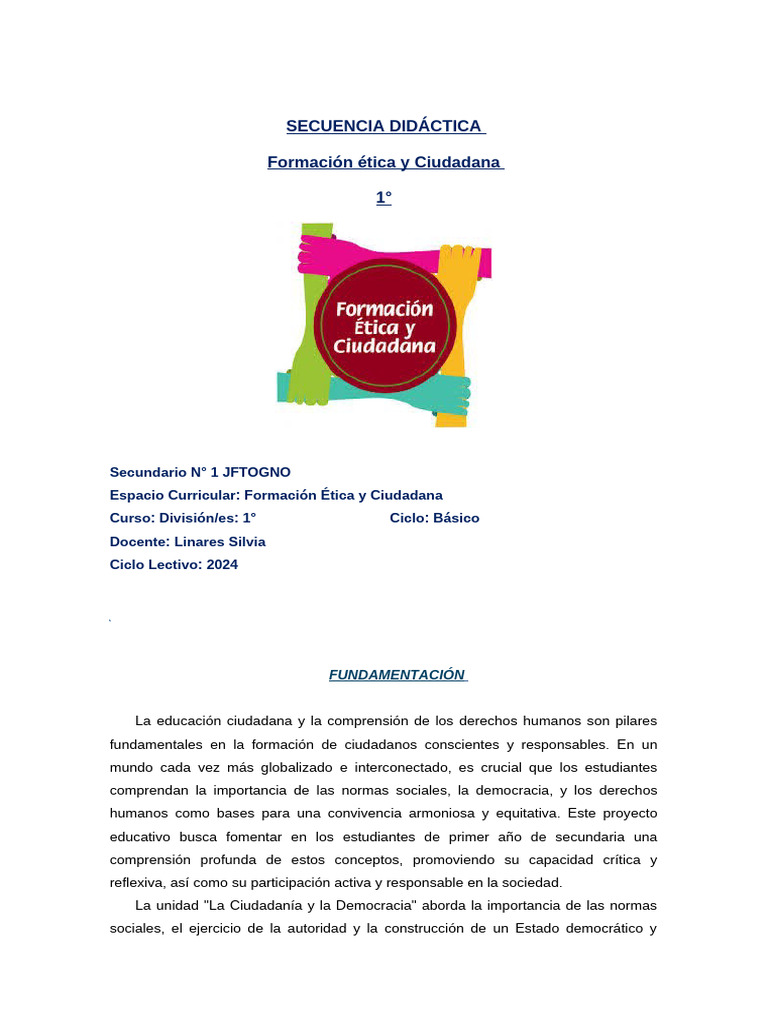 1 - Secuencia Didáctica - Fec 1 Año | PDF