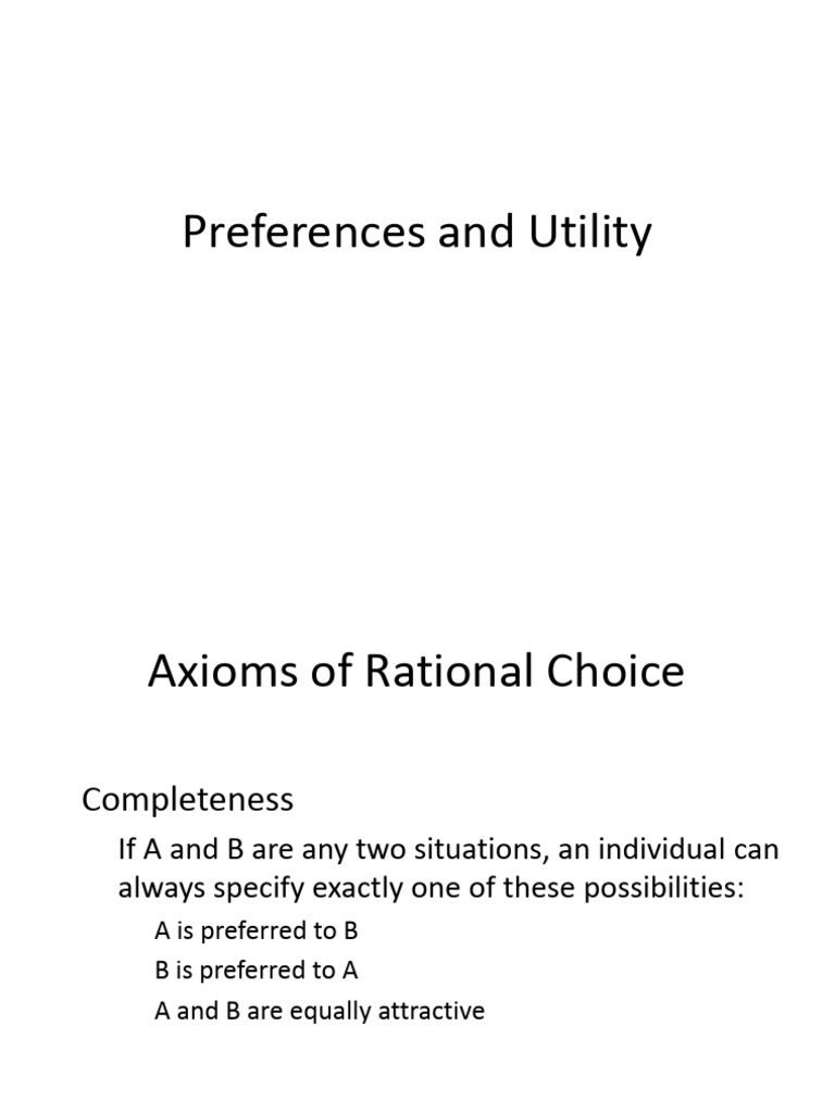 3 Preferences and Utility | PDF
