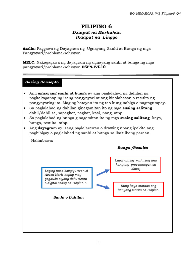 Filipino6WS - Q4 - Week 4 | PDF