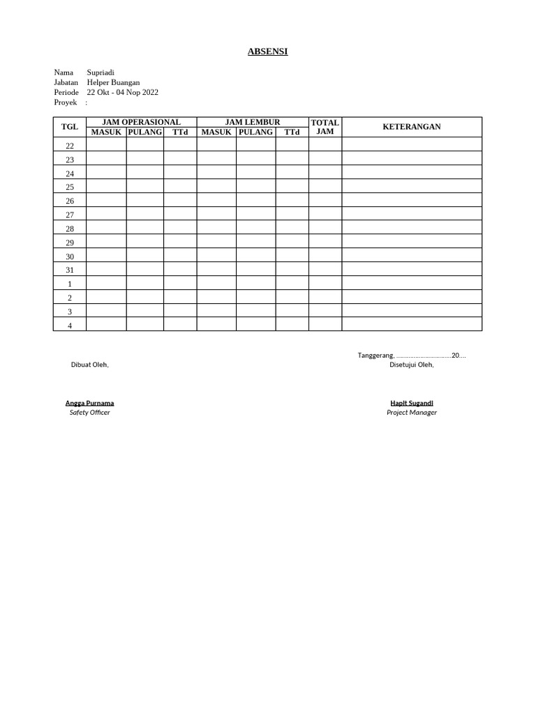 Absensi Helper | PDF