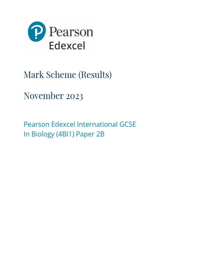 Mark Scheme (Results) November 2023: Pearson Edexcel International GCSE ...