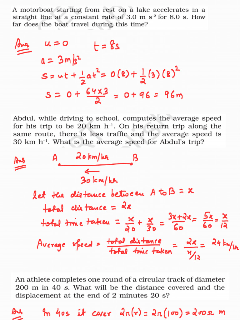 9th Motion NCERT Solution | PDF