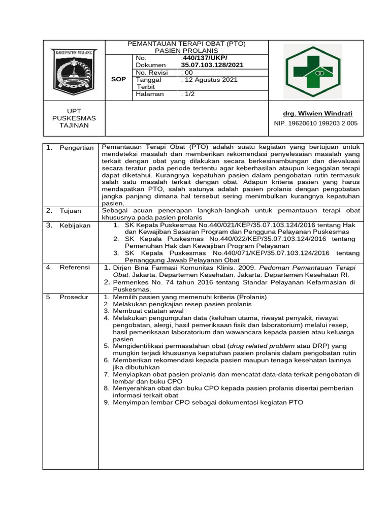 Panduan Pemantauan Terapi Obat Prolanis | PDF