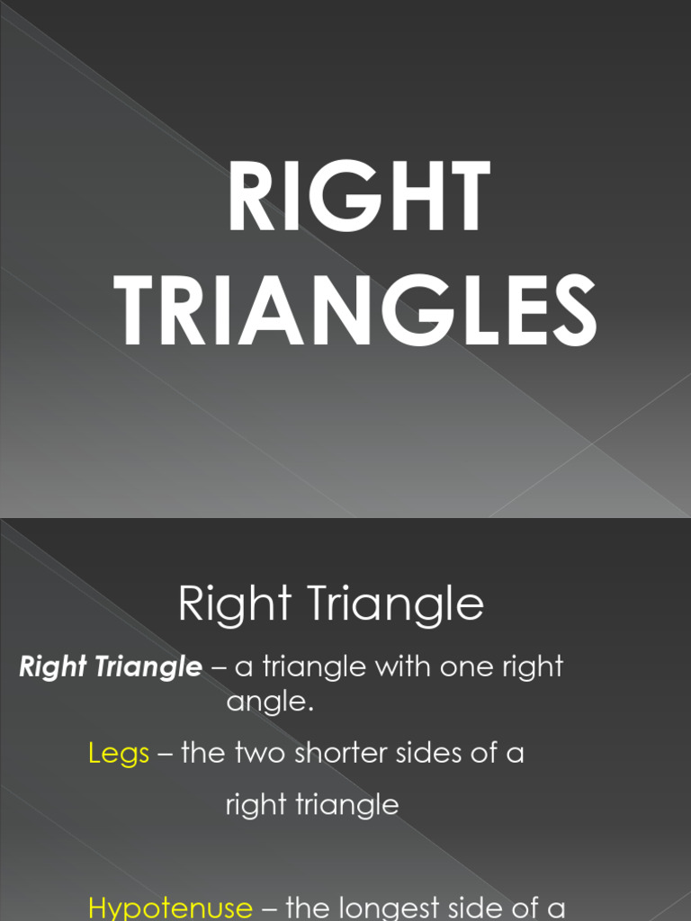 Right Triangle Basics for Students | PDF | Geometry | Mathematics