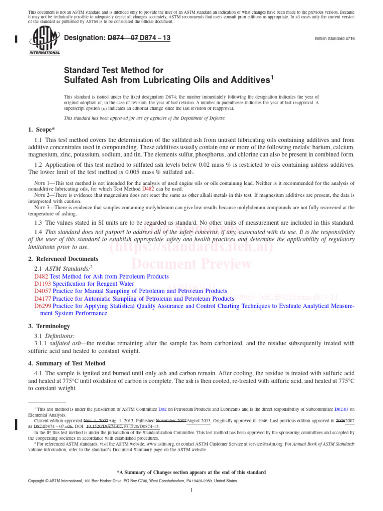 ASTM-D874-13 | PDF