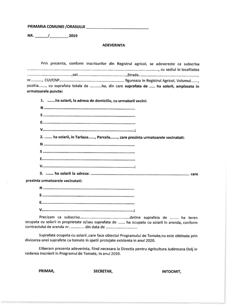 Model Adeverinta | PDF