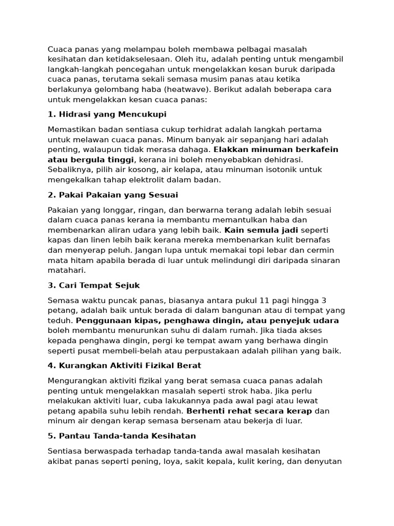 Mengelakkan Cuaca Panas | PDF