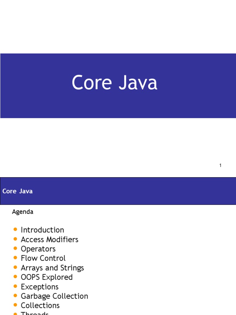Core Java | PDF | Java (Programming Language) | Class (Computer ...