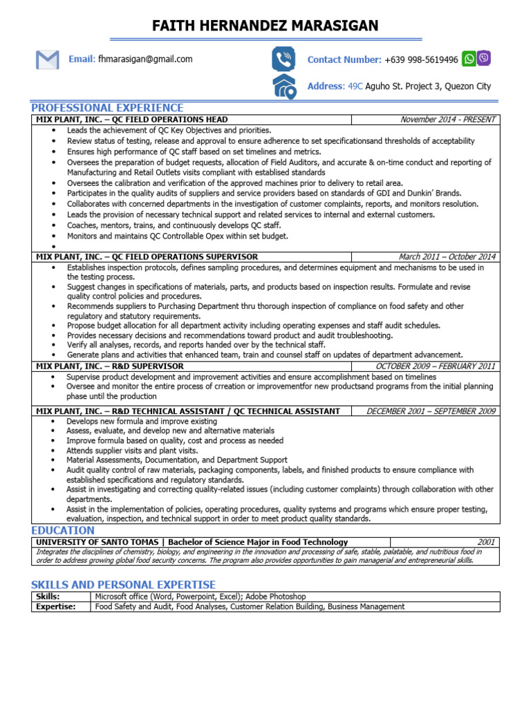 Marasigan, Faith H. CV As of 081224 | PDF