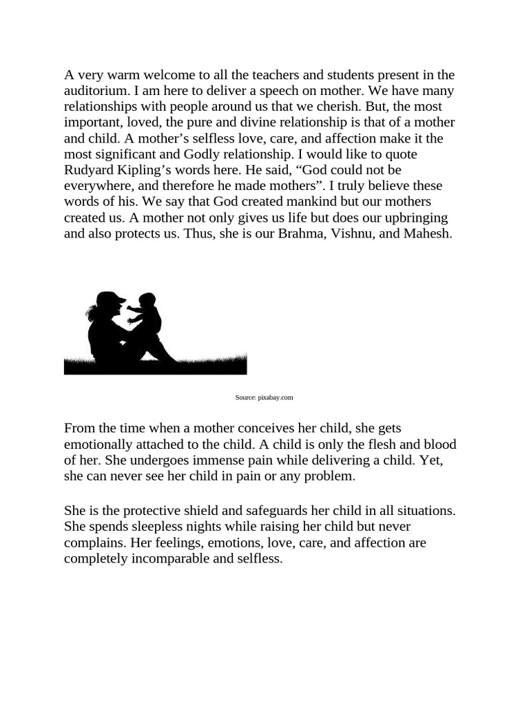Speech On Mother | PDF