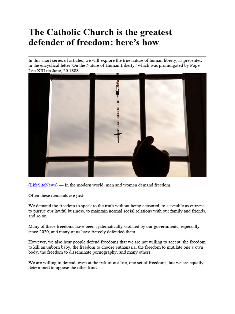 On The True Nature of Human Freedom | PDF