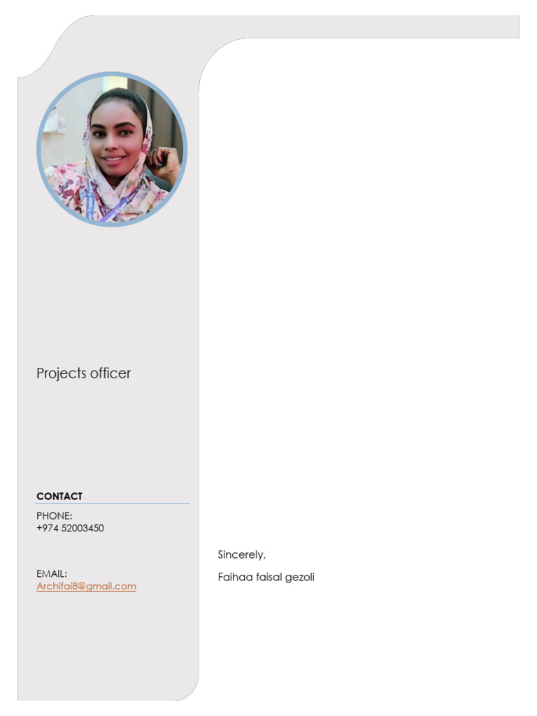 Cover Letter Senior Project Assistant | PDF | Business