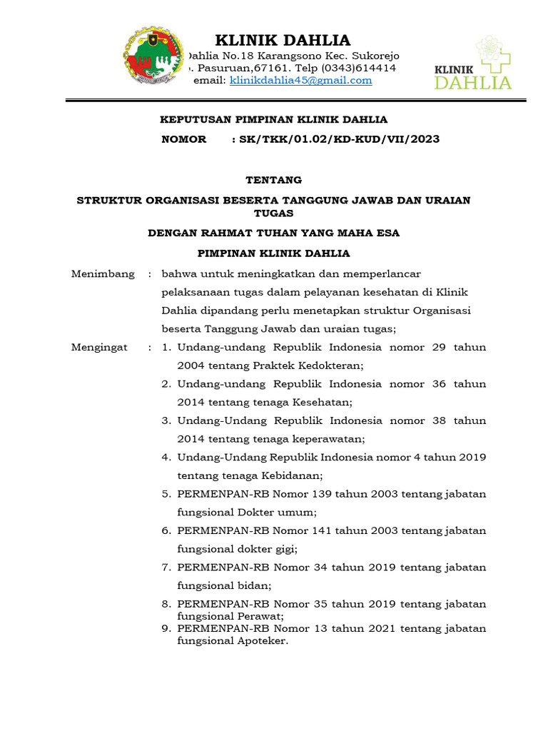 Ep 2 SK STRUKTUR ORGANISASI | PDF
