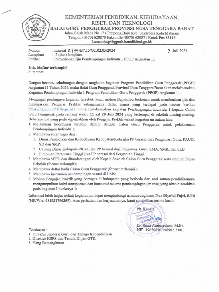 SRT Izin PI1 A11 | PDF