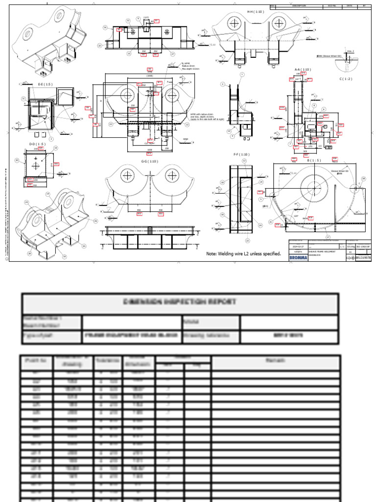 Dimension Inspection Repor (Frame Equipment Headblock) | PDF