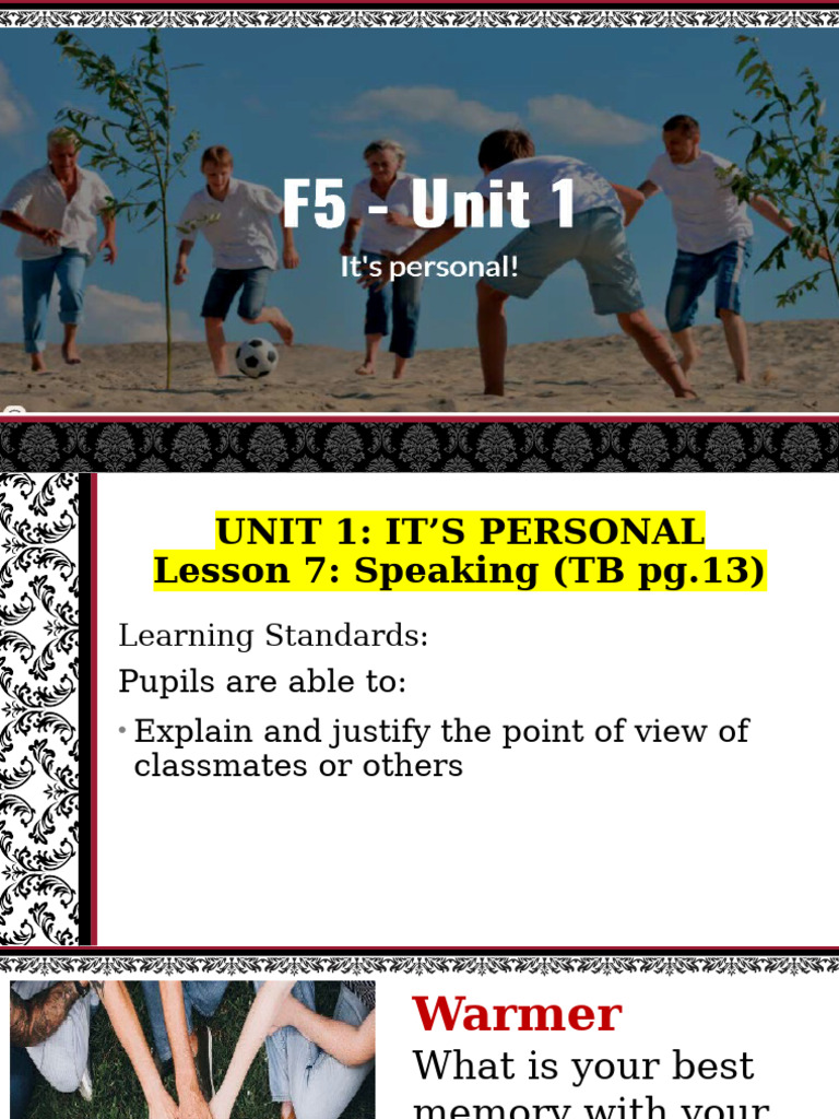 U1 Its Personal L7 Speaking | PDF