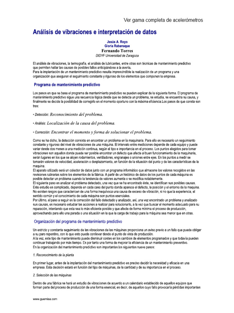 Programa de Mantenimiento Predictivo | PDF