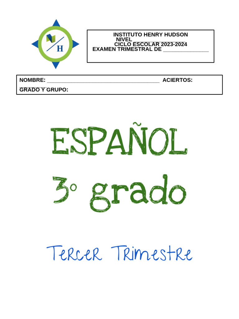 Examen Español 3° 3er TRIM | PDF