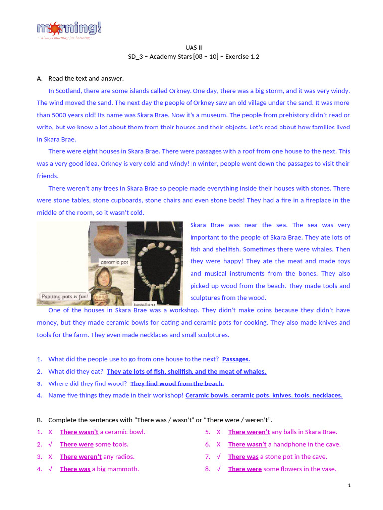 SD - 3 - English - Academy Stars - UAS II - SD Manggala - Exercise 1.2 ...