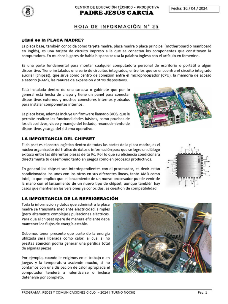 3ra Unidad - Placa Madre | PDF | Unidad Central de procesamiento | USB
