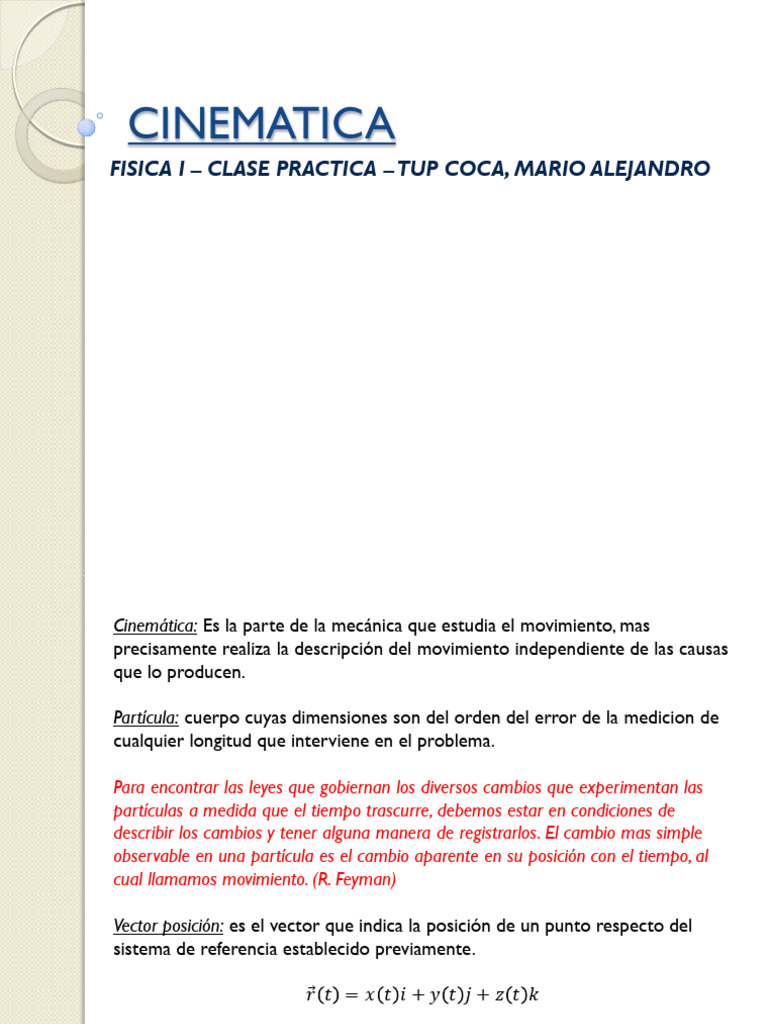 Clase 2. Cinematica. | PDF