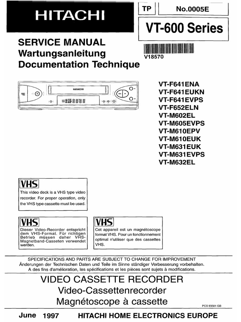 Hitachi Vt600 Series | PDF