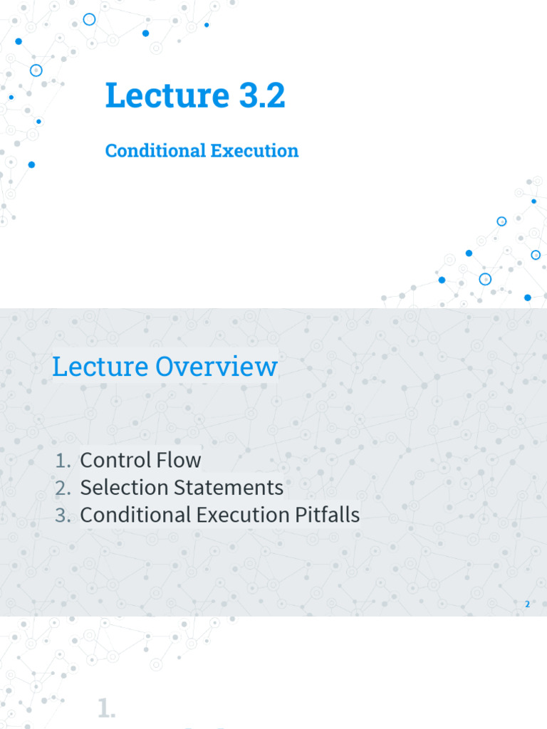 Lecture 3.2 - Conditional Execution | PDF
