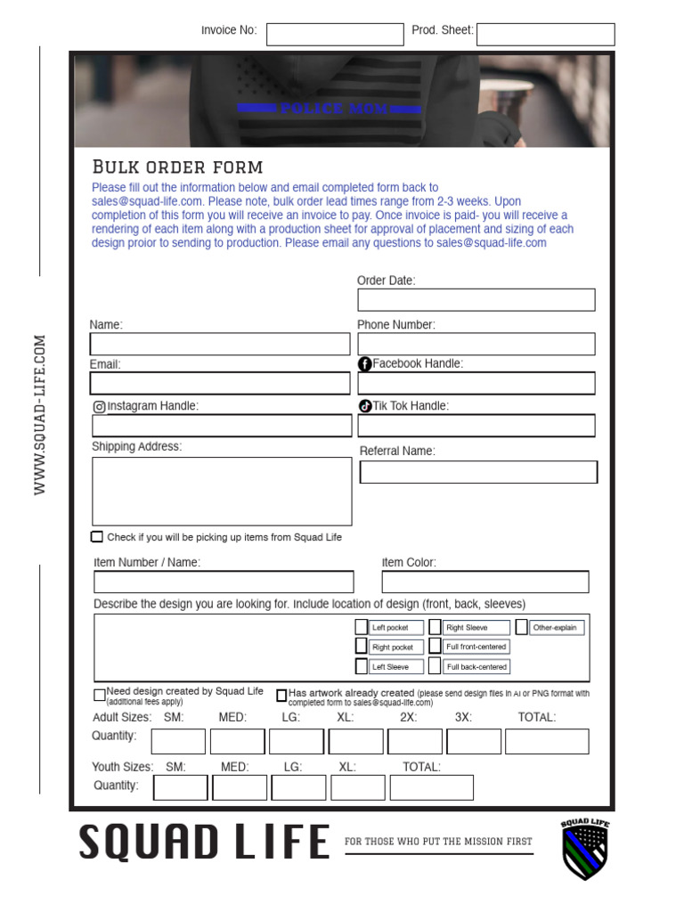Squad Life - BulkOrderForm | PDF
