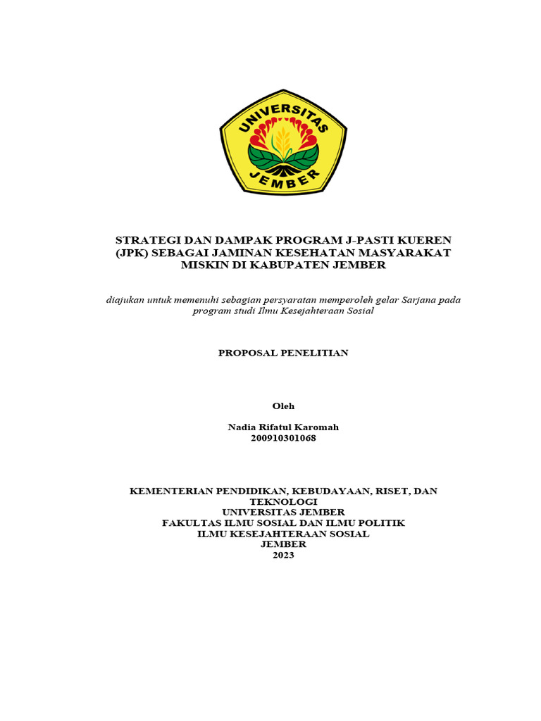 Strategi Dan Dampak Program J-Pasti Kueren (JPK) Sebagai Jaminan ...