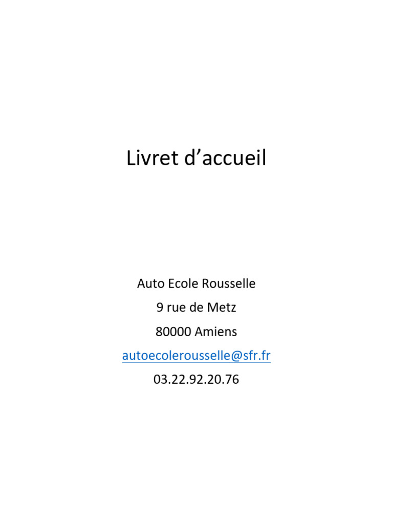 Livret d Accueil | PDF