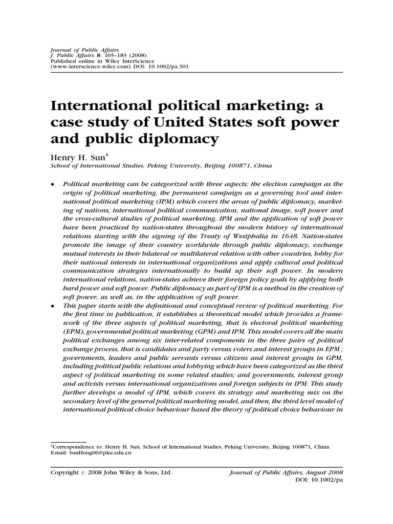 Journal of Public Affairs - 2008 - Sun - International Political ...