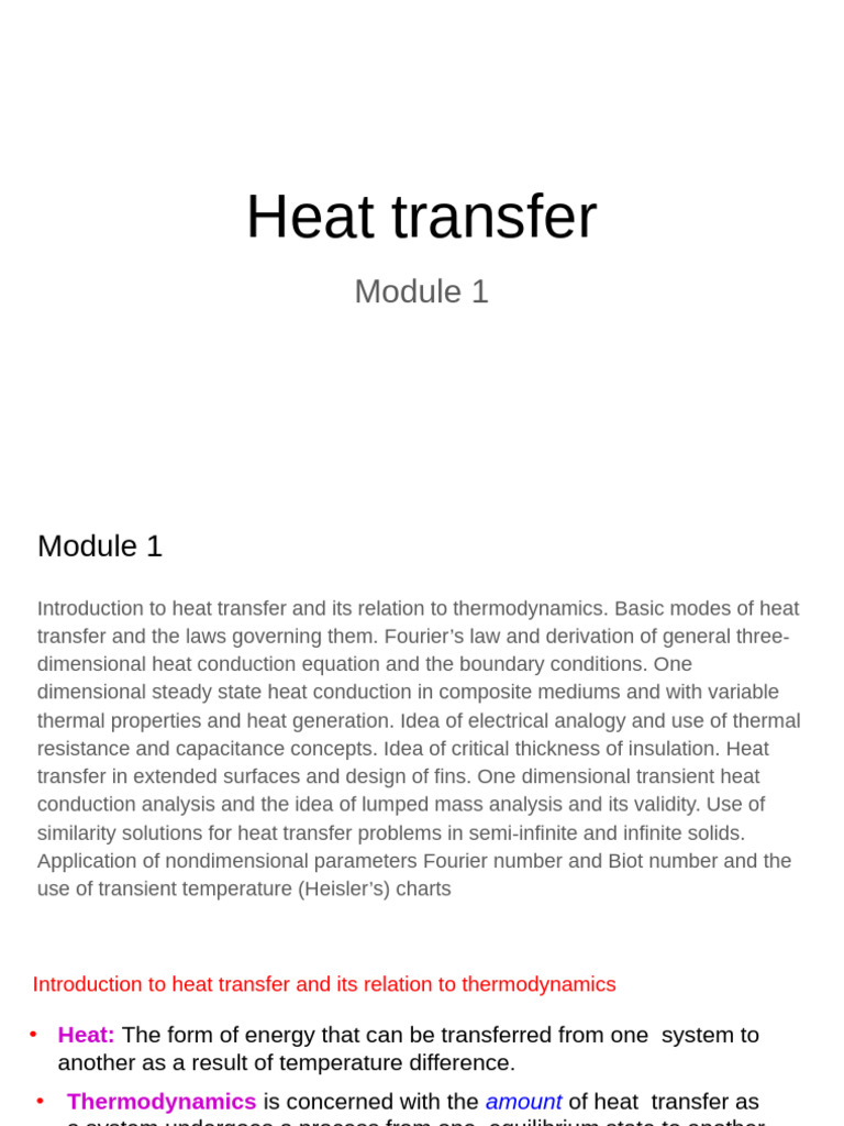 Heat Transfer Module 1-1 | PDF