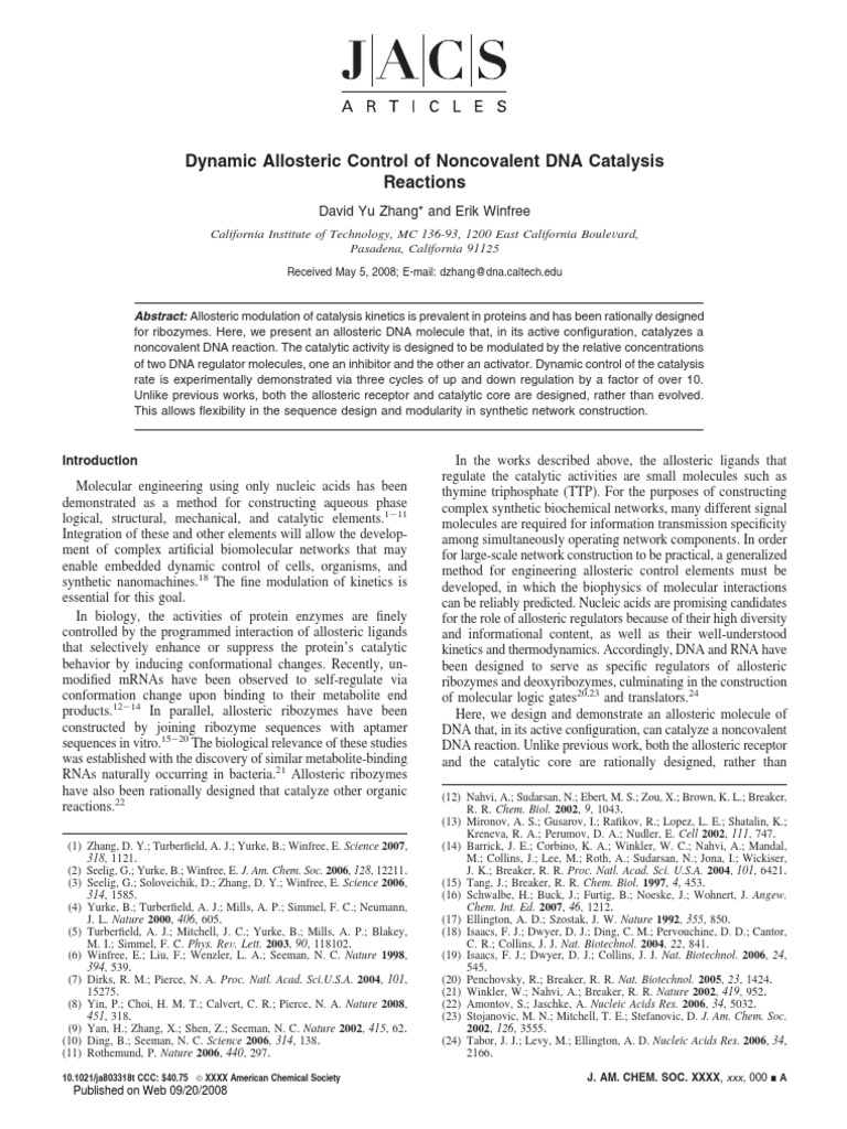 David Yu Zhang and Erik Winfree - Dynamic Allosteric Control of ...