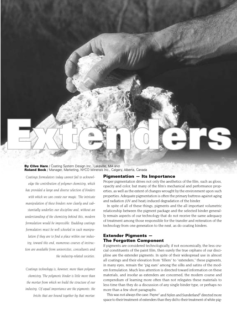 Extenders Article | PDF | Titanium Dioxide | Paint