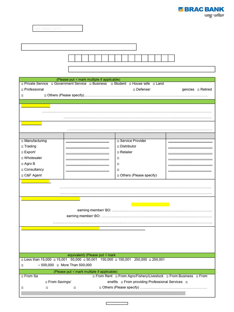 Self Declaration Form Revised (Source of Income) New | PDF