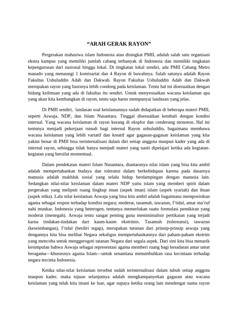 Alhasni (Arah Gerak Rayon) | PDF