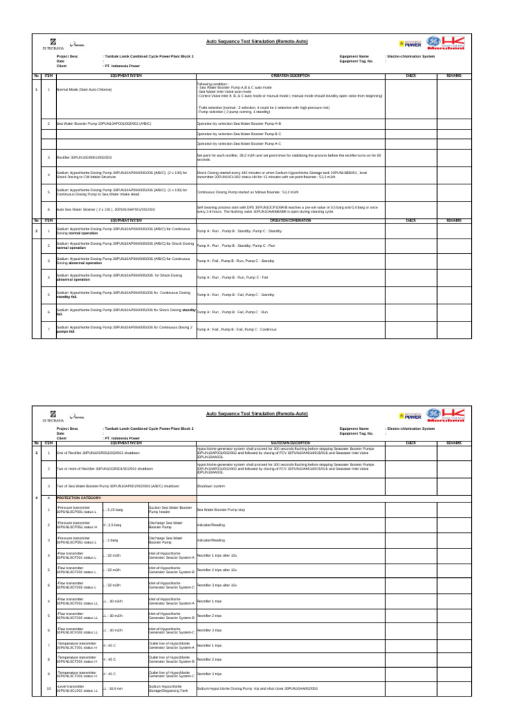 Auto Sequence Test Form ECP | PDF