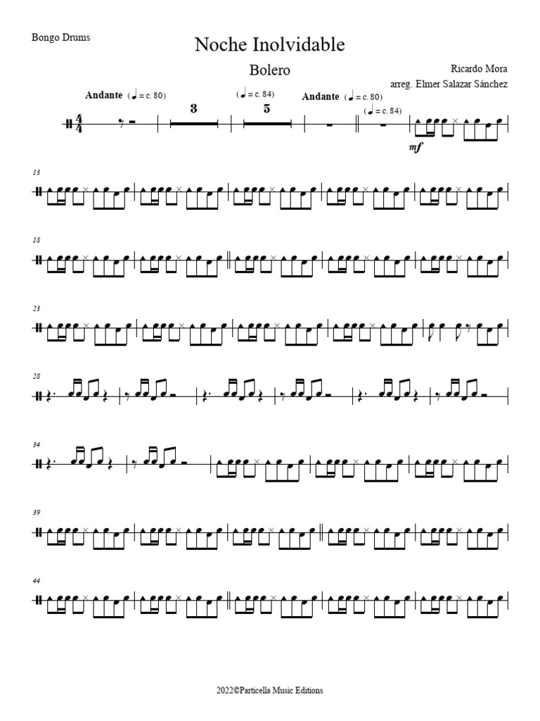 Noche Inolvidable Bongo Drums | PDF