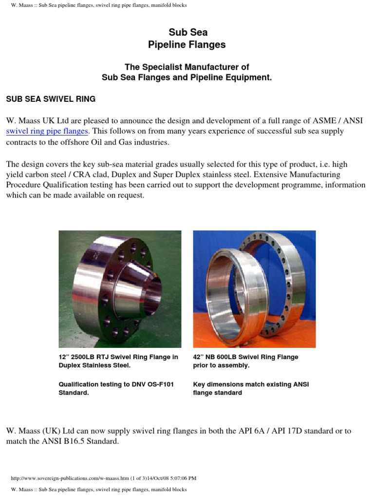 Subsea Flanges and Pipeline Equipment | PDF | Pipeline Transport | Pipe ...