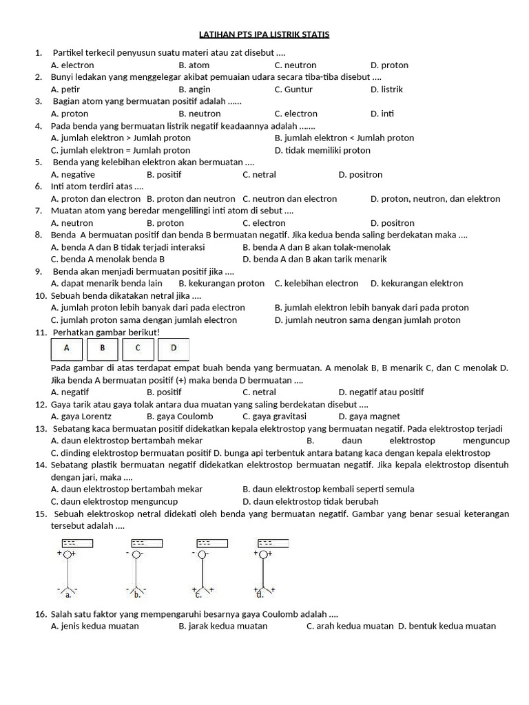 Latihan PTS Ipa Statis | PDF