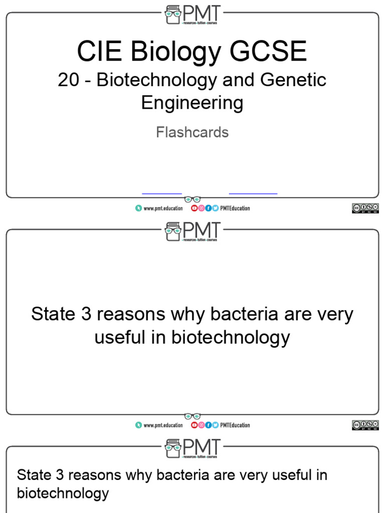 Flashcards - Topic 20 Biotechnology and Genetic Engineering - CAIE ...