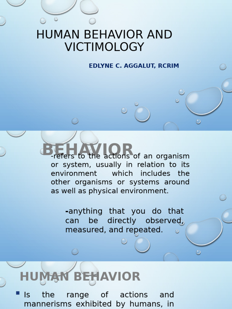 Human Behavior and Victimology | PDF