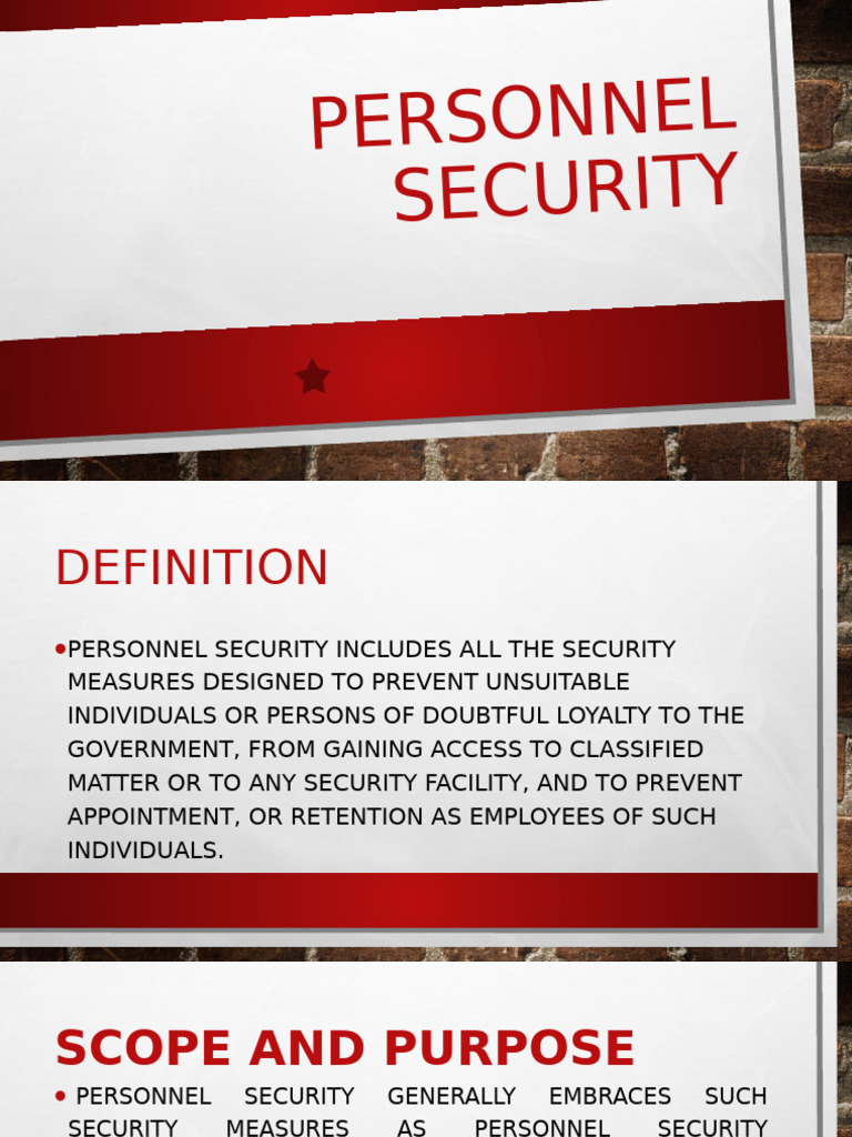 Personnel Security | PDF