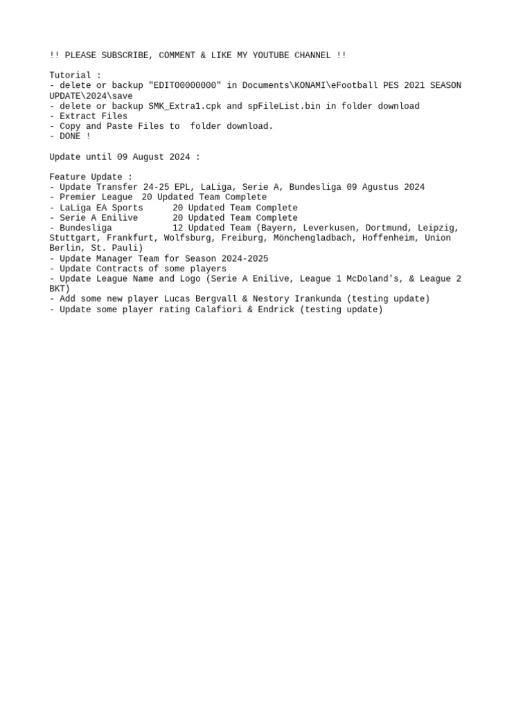 !! Instruction - Tutorial - Cara Instal !! | PDF