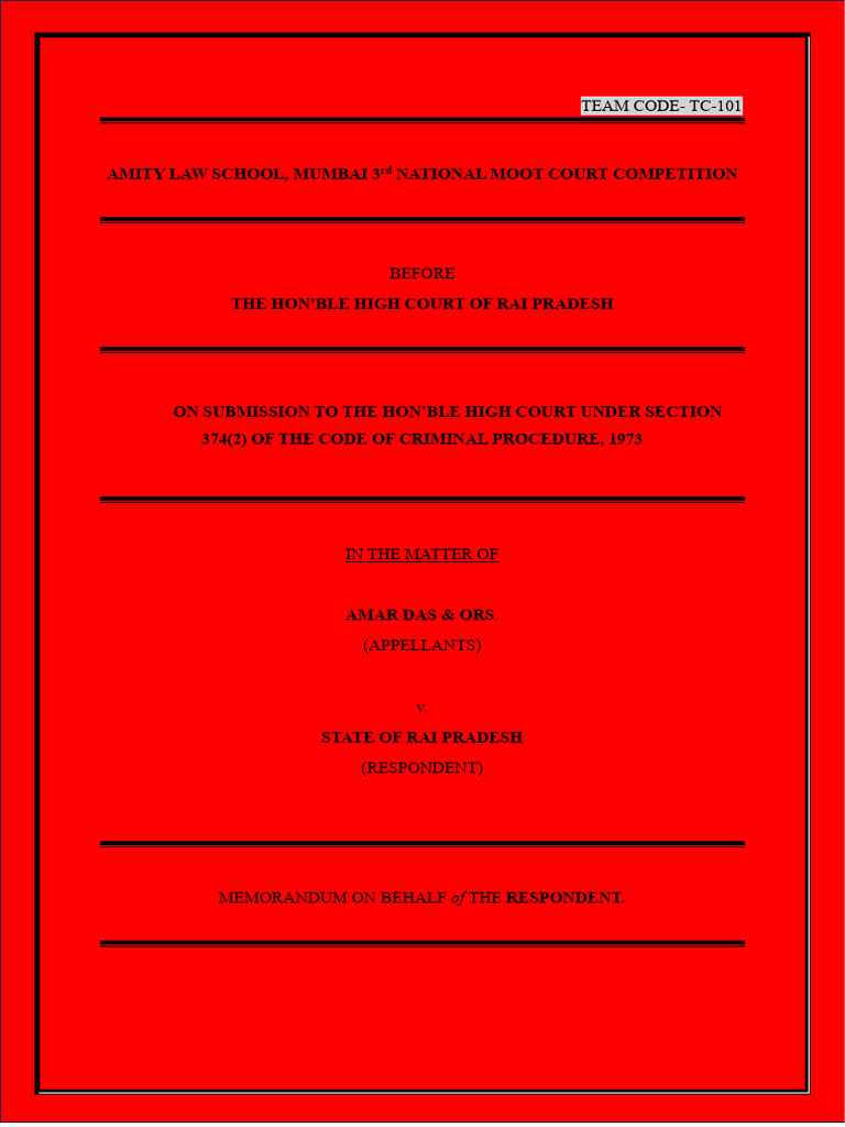 Amity Memo Respondent | PDF