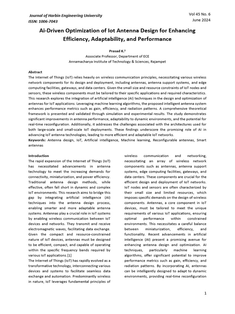 Antenna Paper On Iot and Artificial Intelligence | PDF